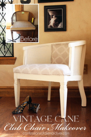 Vintage Cane Club Chair Makeover | Confessions of a Serial Do-it-Yourselfer