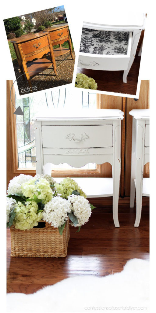 Vintage Estate Sale Night Tables Makeover (& other finds) | Confessions ...