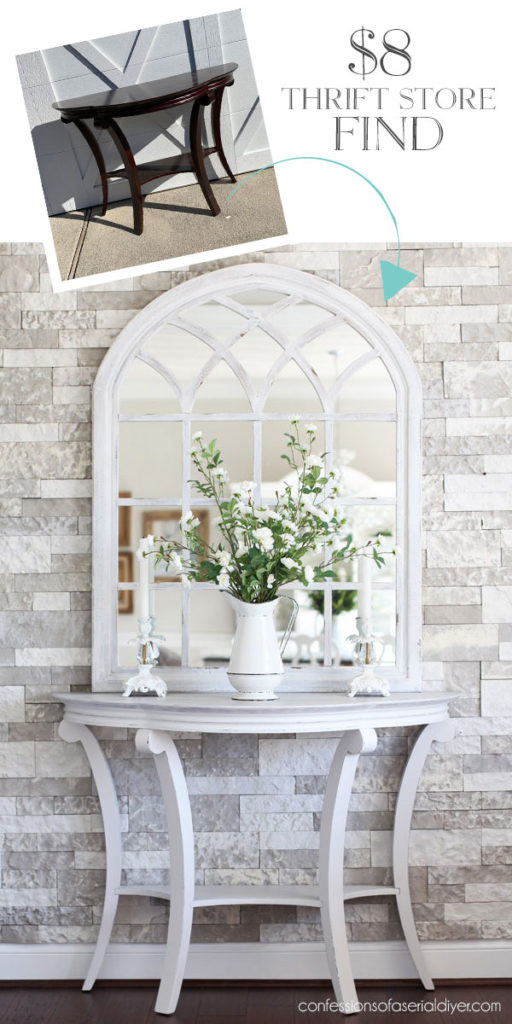 White Washed Sofa Table | Confessions of a Serial Do-it-Yourselfer