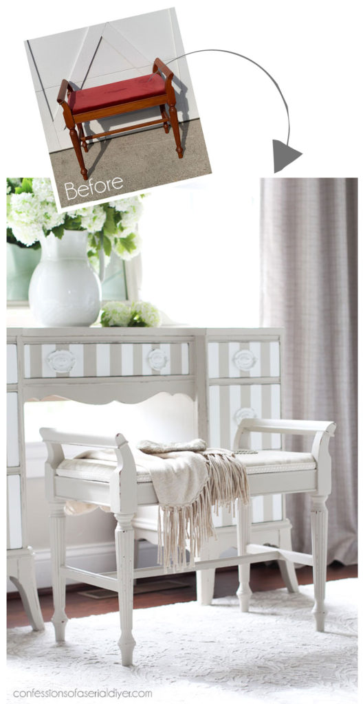 Painted Dressing Table Bench | Confessions of a Serial Do-it-Yourselfer
