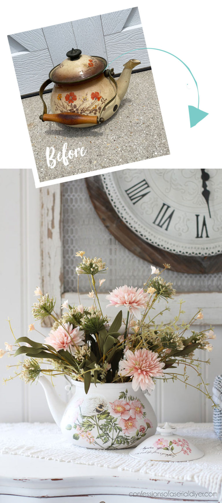 Tea Kettle Floral Arrangement | Confessions of a Serial Do-it-Yourselfer
