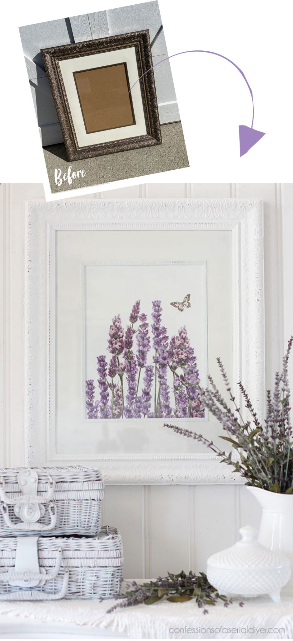 Create New Wall Art with Old Frames and Transfers! | Confessions of a ...