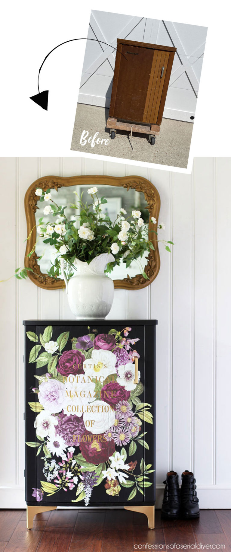 Vintage Brother Sewing Machine Cabinet Makeover | Confessions of a ...