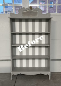 White Painted Bookcase with Parisian Letter Transfer | Confessions of a ...