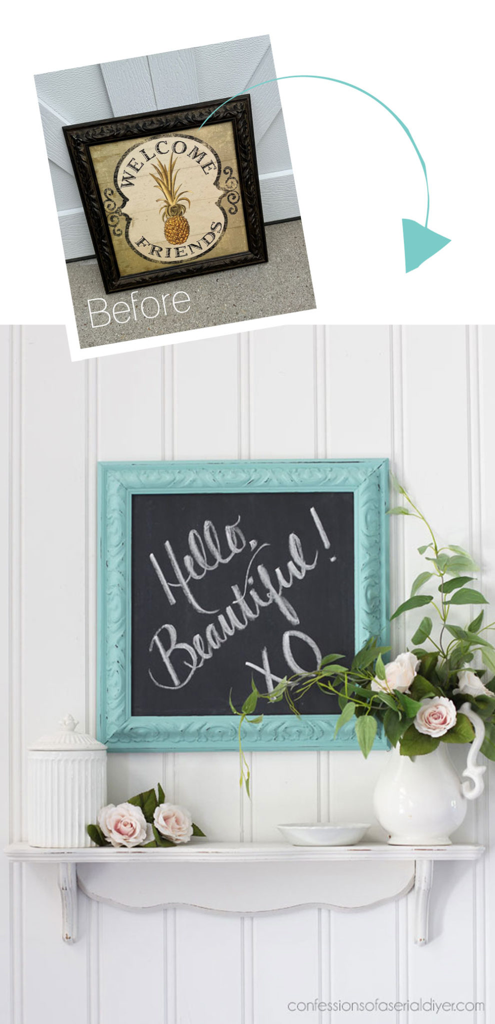 Fun with Cheap Frames and How to Make a Chalkboard | Confessions of a ...