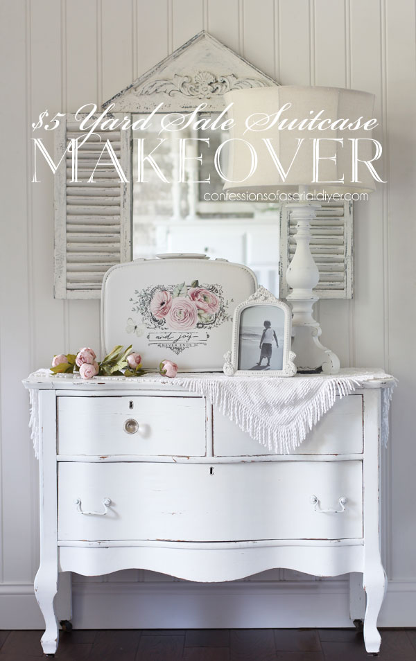 $5 Yard Sale Suitcase Makeover | Confessions of a Serial Do-it-Yourselfer