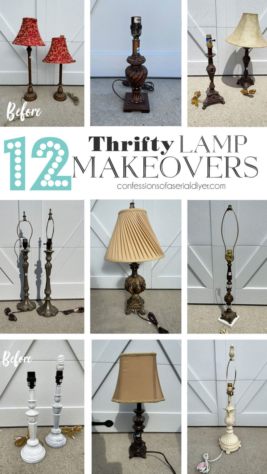 12 Thrifty Lamp Makeovers | Confessions of a Serial Do-it-Yourselfer